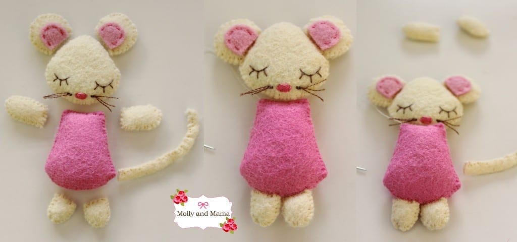Sew a Felt Christmas Mouse - Molly and Mama