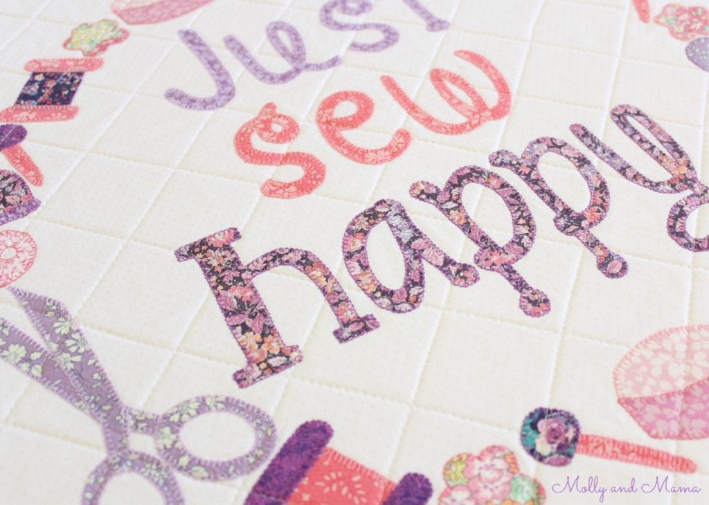 Just Sew Happy Mini Quilt from Tied with a Ribbon - Molly and Mama