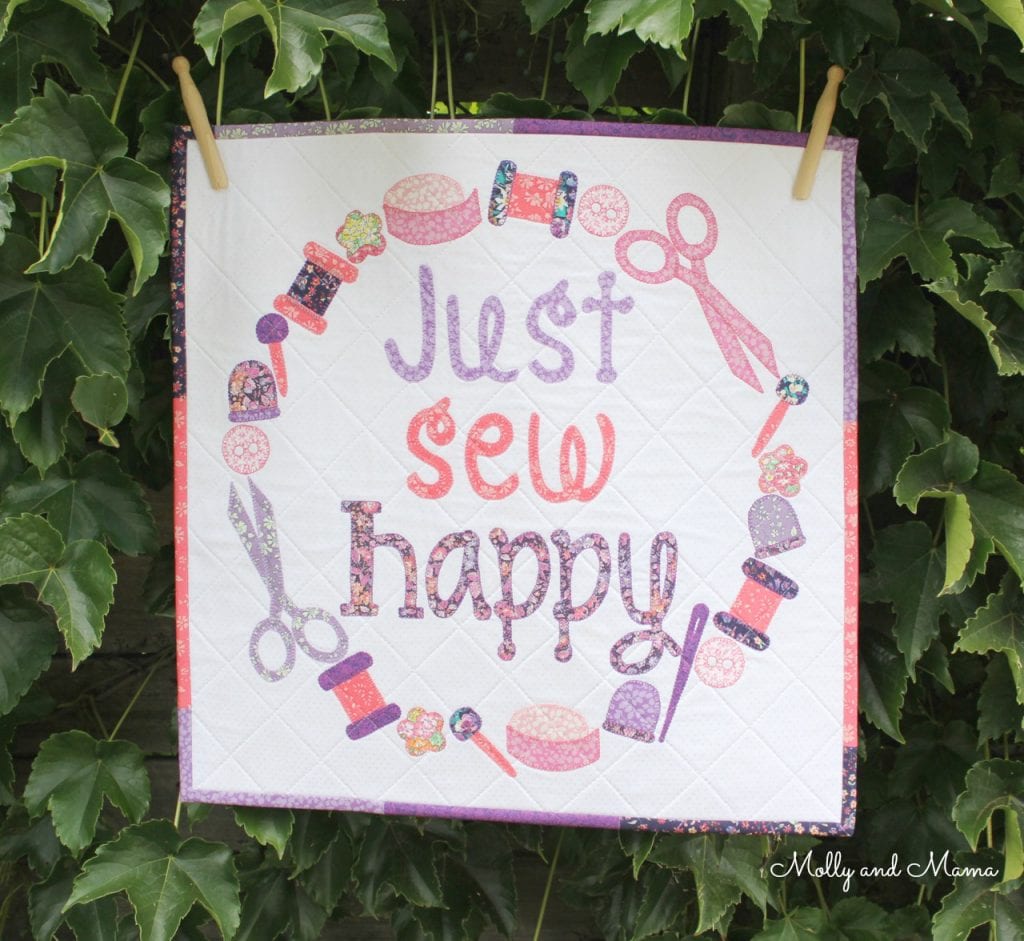 Just Sew Happy Mini Quilt from Tied with a Ribbon - Molly and Mama