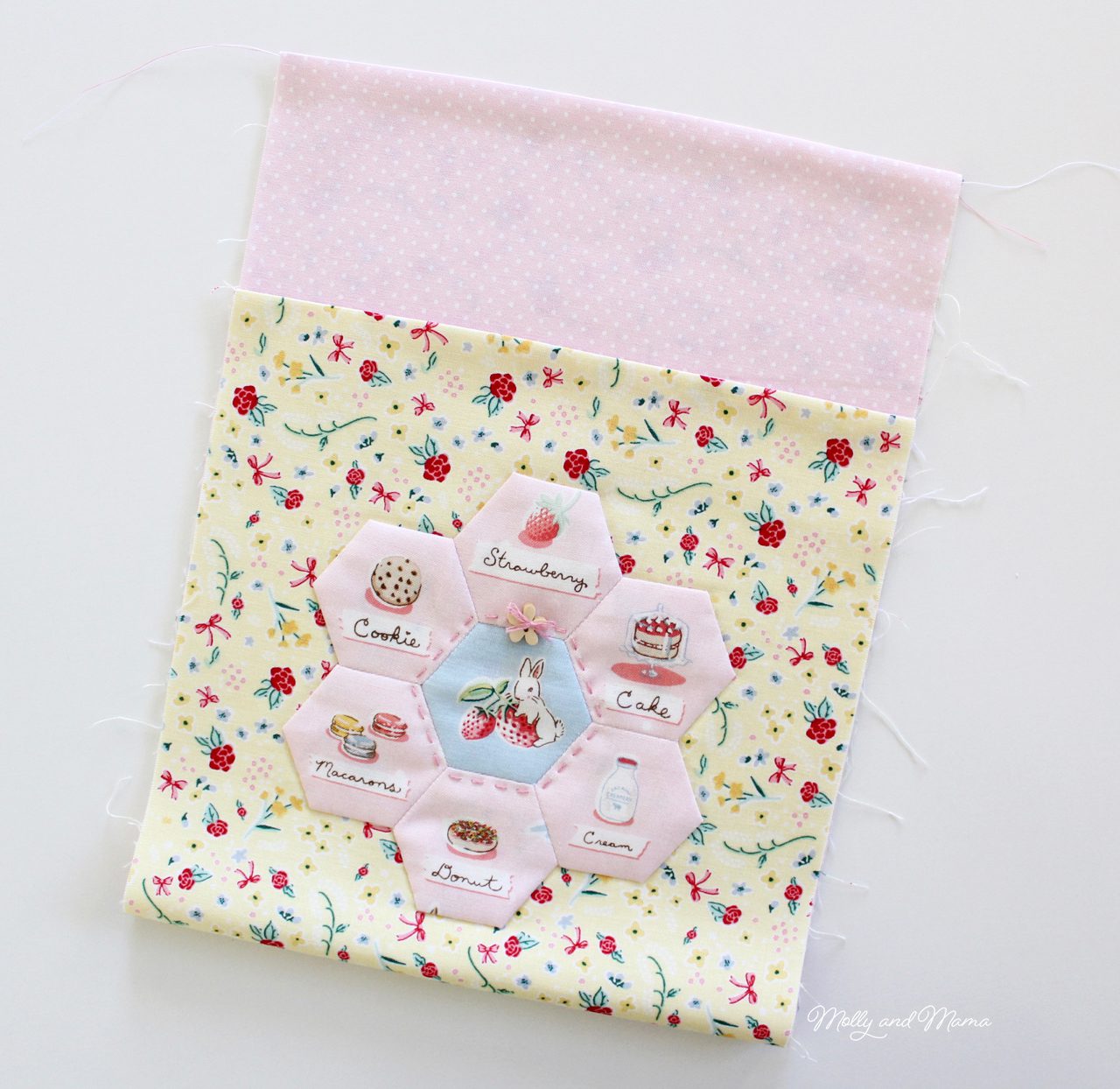 Make a Lace Zipper Pouch with a Hexagon Flower - Molly and Mama
