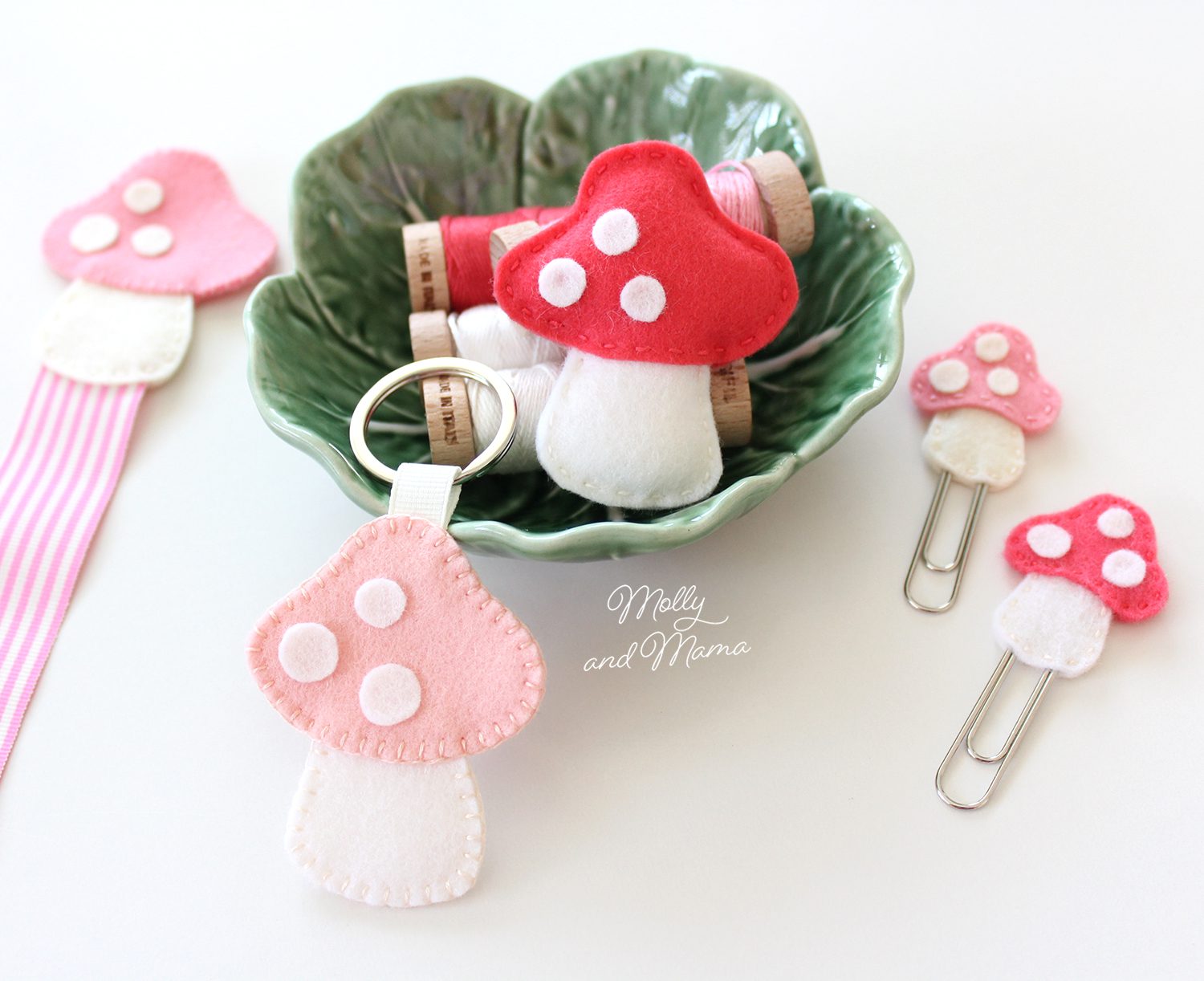 Sew Felt Mushrooms - Sew A Softie 2020 - Molly and Mama