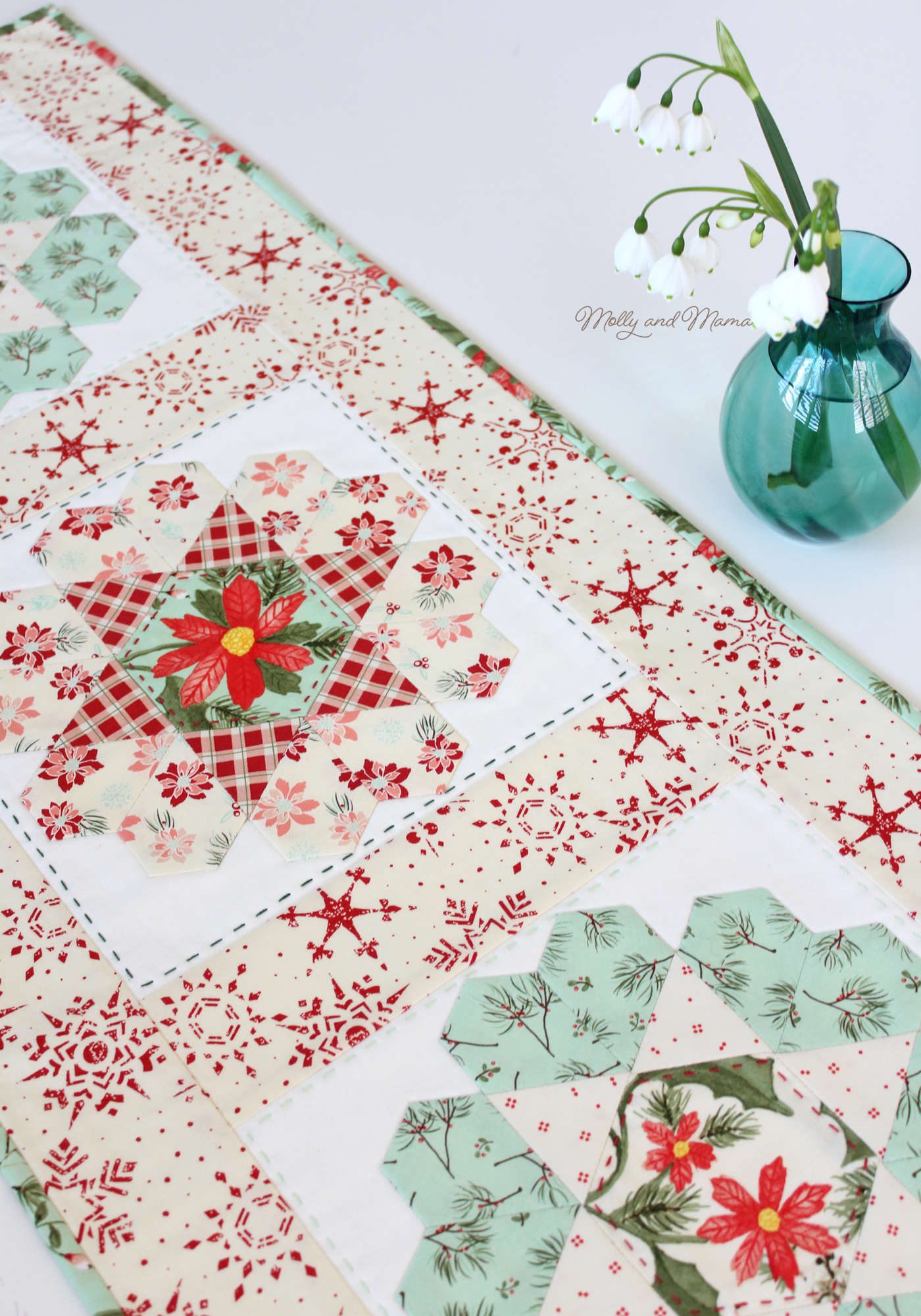 A Christmas Version of the Tilly's Tea Party Table Runner - Molly and Mama